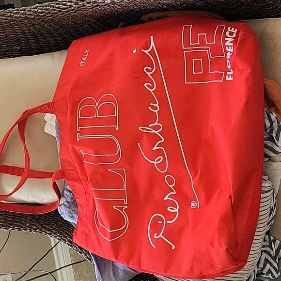 Piero Erbacci PE | Bags | Vintage Club Piero Erbacci Red Canvas Tote ...